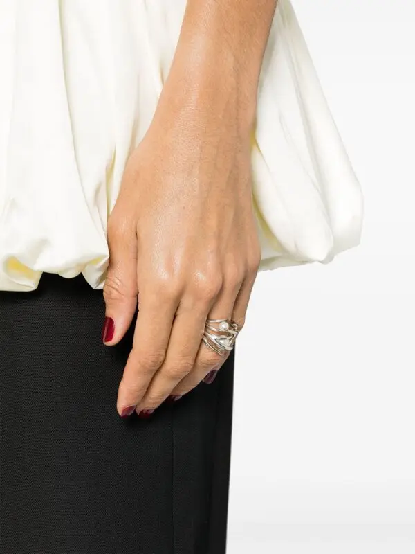 SHAUN LEANE Cherry Blossom Pearl Ring - Silver