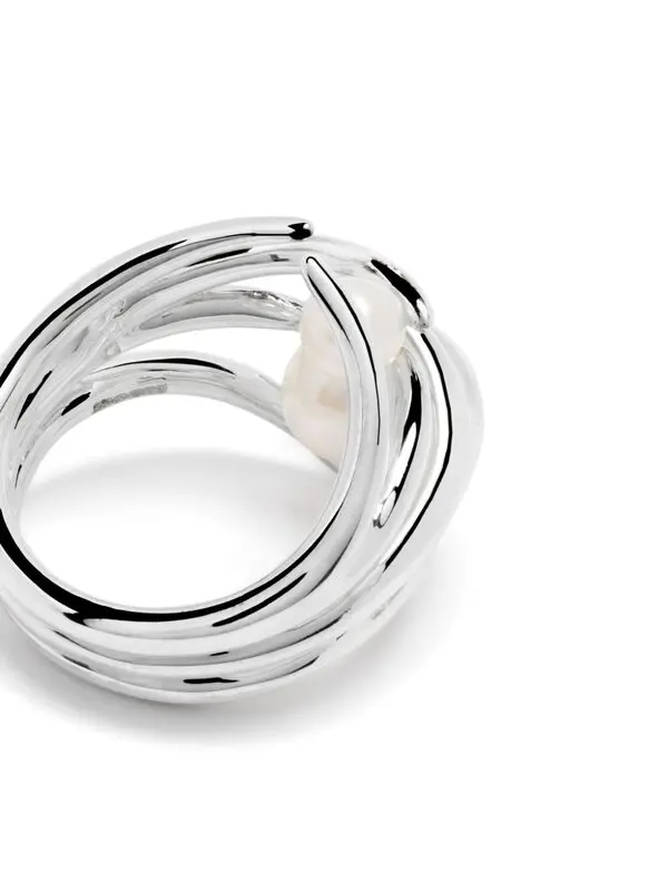 SHAUN LEANE Cherry Blossom Pearl Ring - Silver