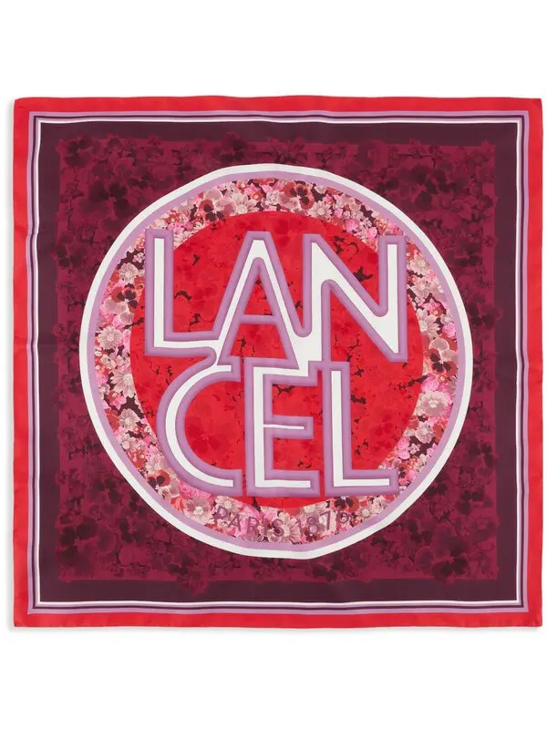 LANCEL Roxanne Flowers-print Silk Scarf - Red