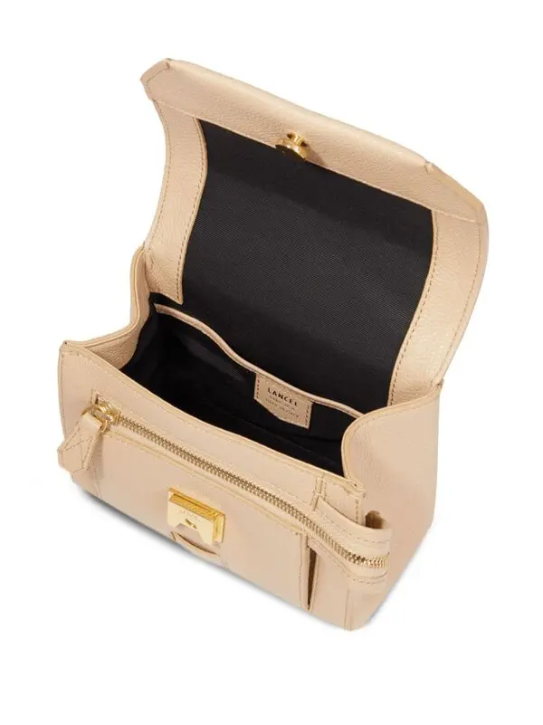 LANCEL Small Ninon De Leather Flap Bag - Neutrals