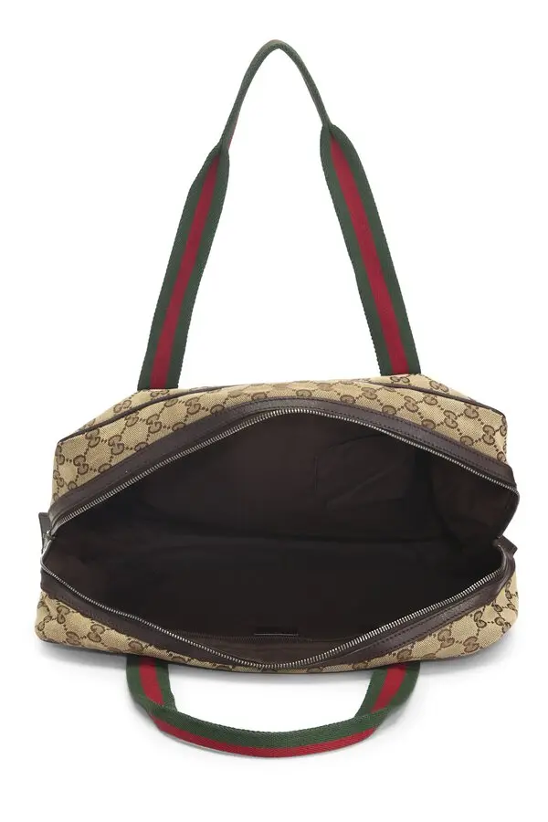 Gucci Original Gg Monogram Web Trim Briefcase