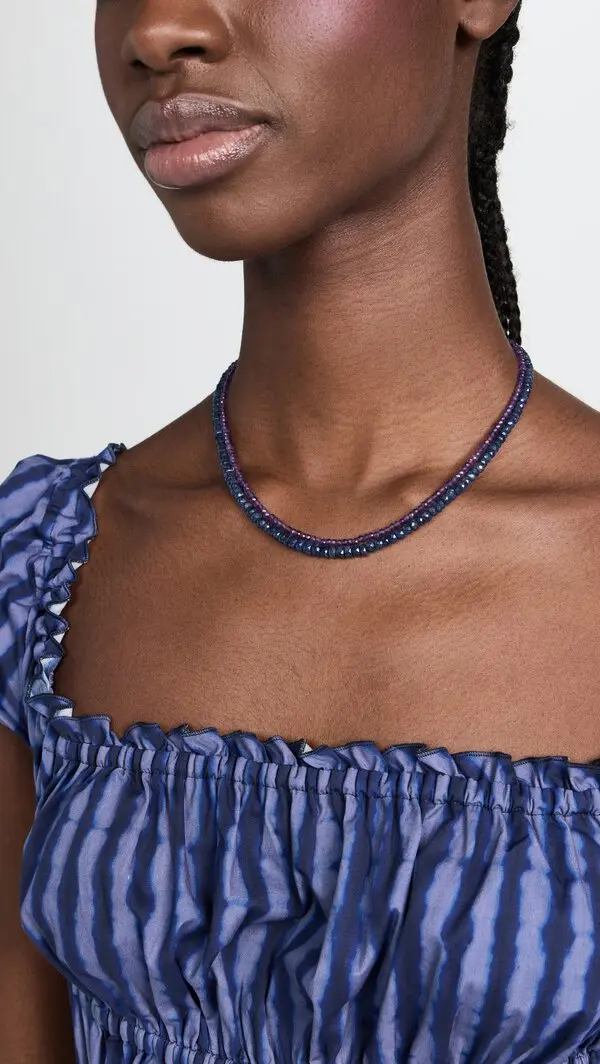 Jia Jia September Beaded Necklace - Sapphire