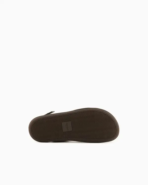 Giorgio Armani Leather Woven Sandals - Brown