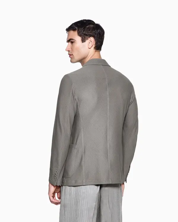 Giorgio Armani Single-breasted Technical Waffle Jacket