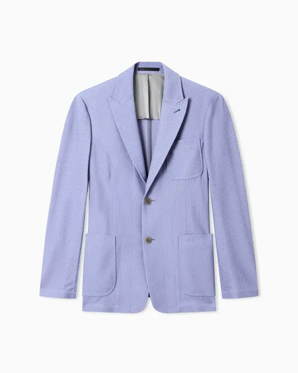 Giorgio Armani Single-breasted Technical Waffle Jacket - Purple