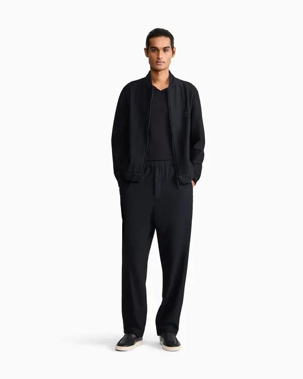 Giorgio Armani Technical Waffle Trousers - Black