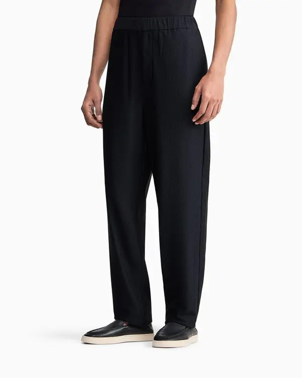 Giorgio Armani Technical Waffle Trousers - Black