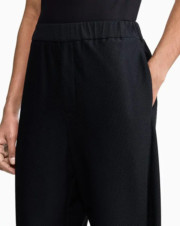 Giorgio Armani Technical Waffle Trousers - Black