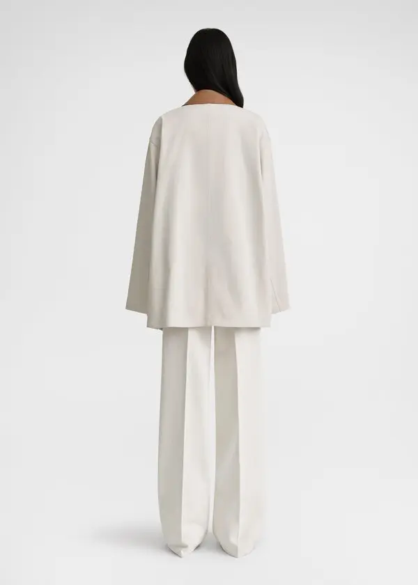 TOTEME Leather-collar Cotton Barn Jacket