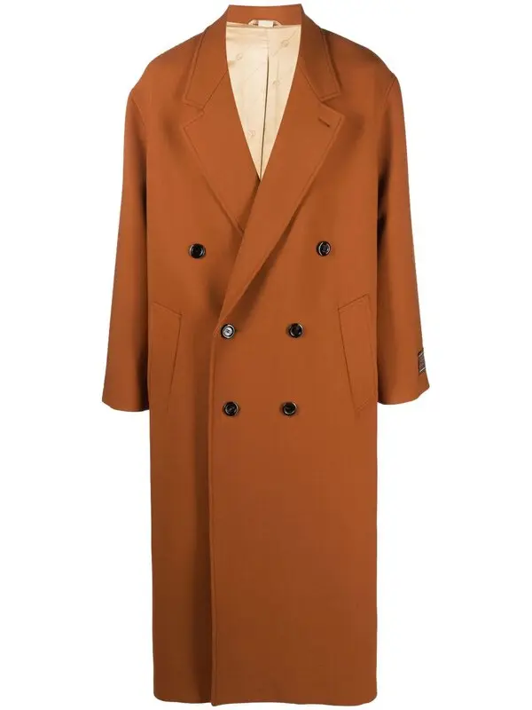 Gucci Orange Double-breasted Wool Coat