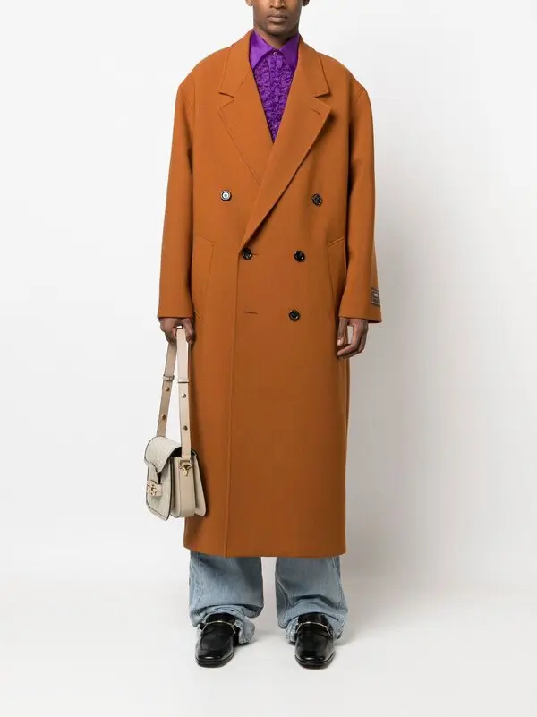 Gucci Orange Double-breasted Wool Coat