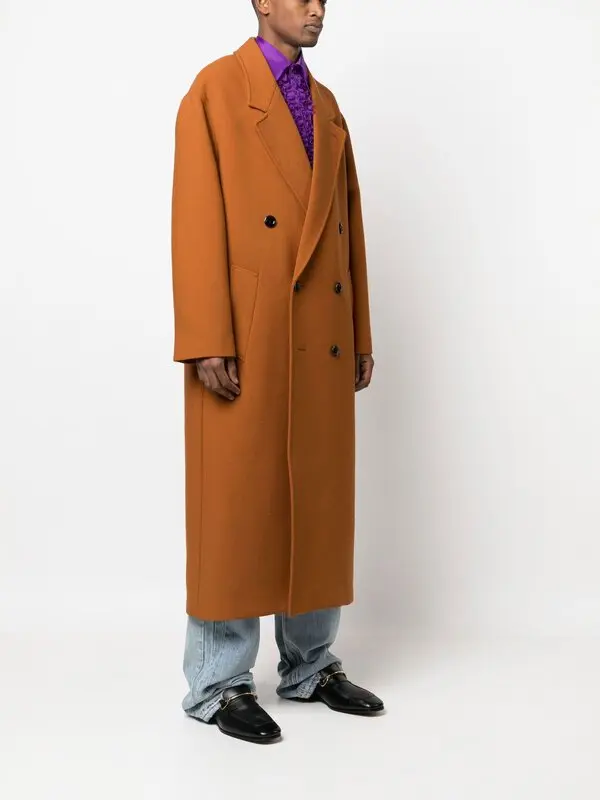 Gucci Orange Double-breasted Wool Coat