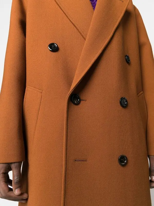 Gucci Orange Double-breasted Wool Coat