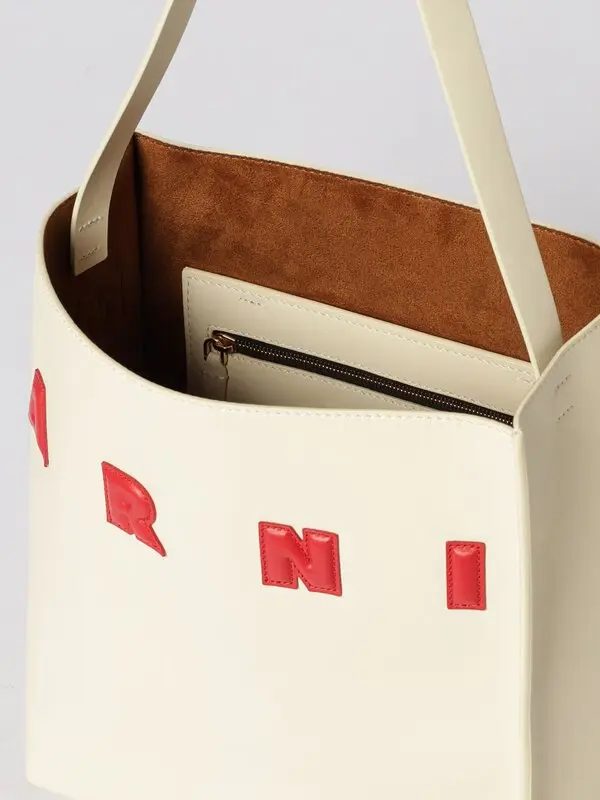 Marni Logo Shoulder Bag - Ivory