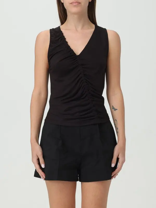 Pinko Sleeveless V-neck Ruched Top
