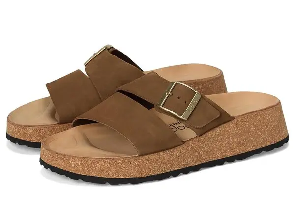 BIRKENSTOCK Almina Platform Sandal In Nubuck - Brown
