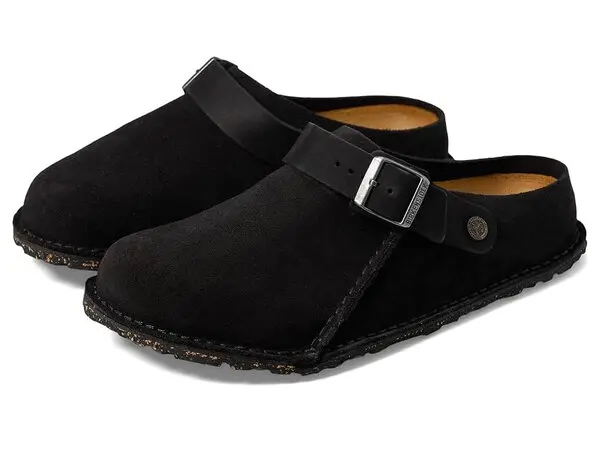 BIRKENSTOCK Lutry 365 Suede Clogs - Black