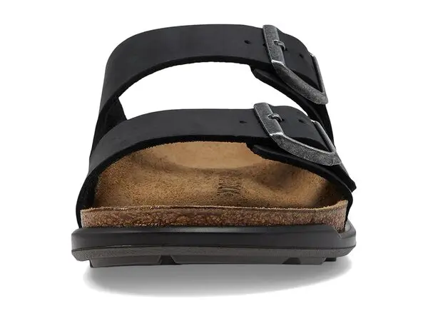 BIRKENSTOCK Arizona Rugged Leather Sandals - Black