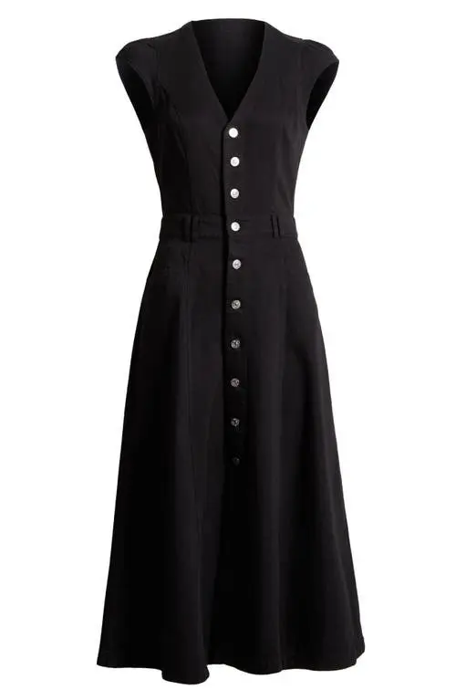 Paige Aida Cotton Blend Midi A-line Shirtdress