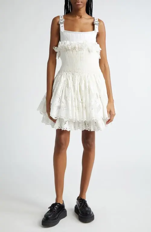 Buy CHOPOVA LOWENA Faddy Smocked Bustier Minidress - White At 75