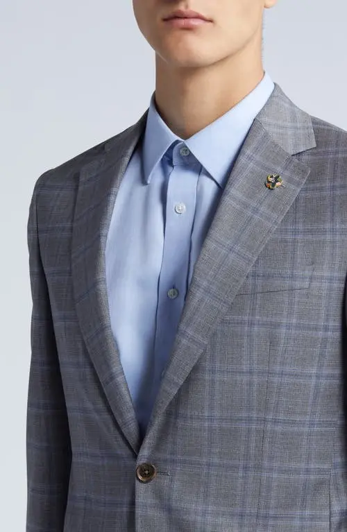 Ted Baker London Jay Slim Fit Windowpane Check Wool Suit