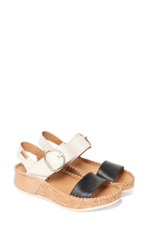 Pikolinos Marina Platform Sandals - Black/white