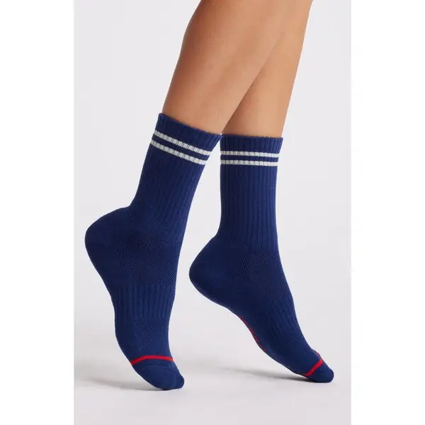 LE BON SHOPPE Boyfriend Crew Socks - Navy