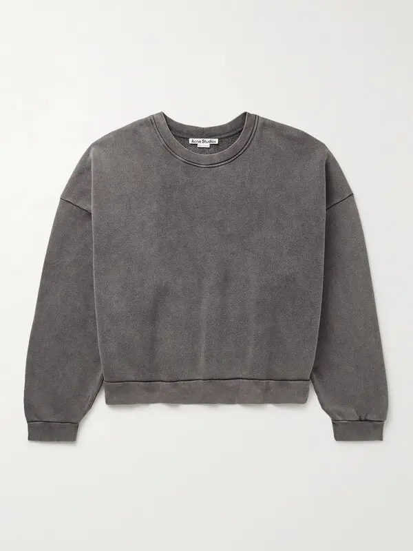 Acne Studios Fester U Garment-dyed Sweatshirt - Gray
