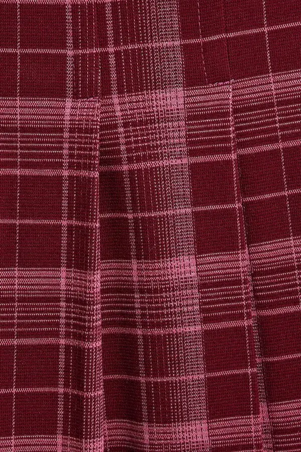 Marni Pleated Checked Jersey Midi Dress
