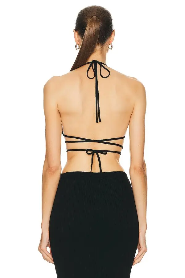 Miu Miu Bralette Top In Black - Nero | Editorialist