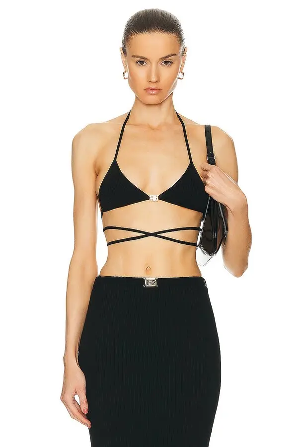 Miu Miu Bralette Top In Black - Nero | Editorialist