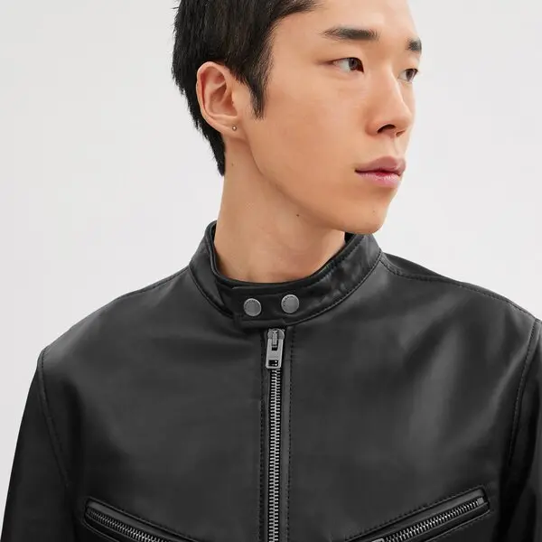 Coach Leather Racer Jacket - Black | Editorialist