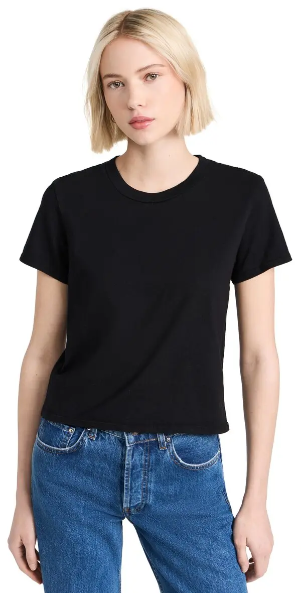 PERFECTWHITETEE Springsteen Supima Cotton Baby Tee - True Black