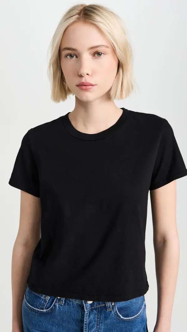 PERFECTWHITETEE Springsteen Supima Cotton Baby Tee - True Black
