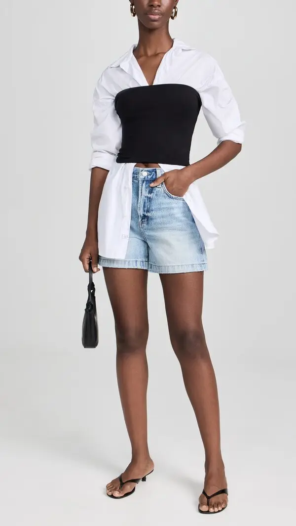PISTOLA Saige Denim Shorts - French Riviera