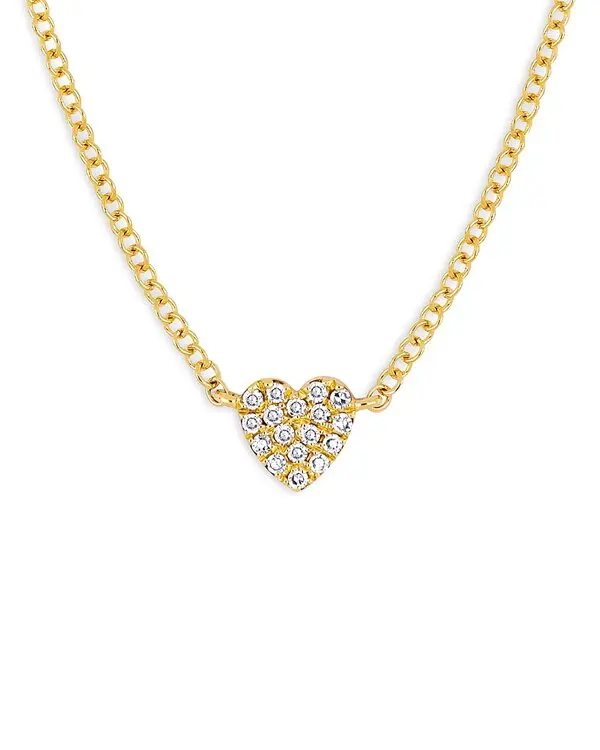 Ef Collection 14k Yellow Diamond Baby Heart Necklace - Gold