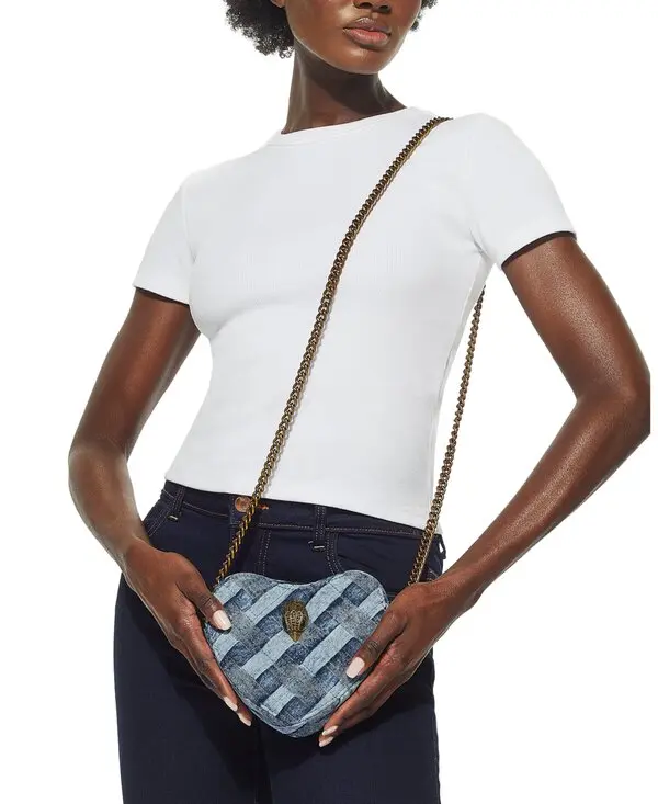 Kurt Geiger Kensington Denim Heart Crossbody - Navy