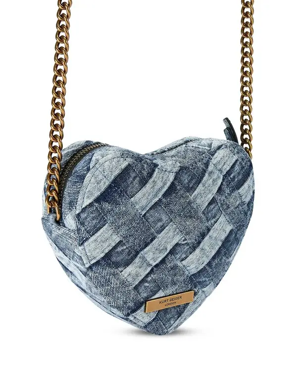 Kurt Geiger Kensington Denim Heart Crossbody - Navy