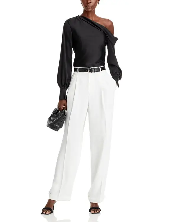 Simkhai Alice Draped One Shoulder Top - Black