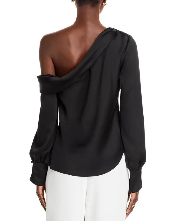 Simkhai Alice Draped One Shoulder Top - Black