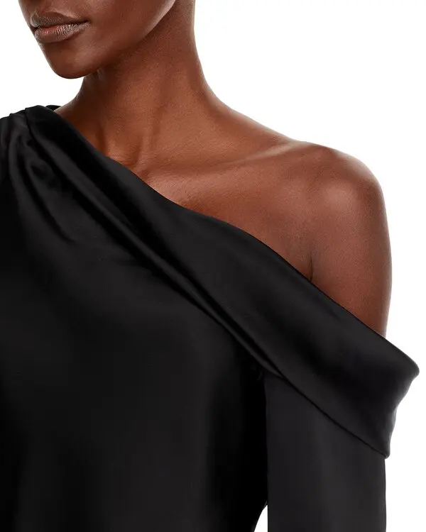 Simkhai Alice Draped One Shoulder Top - Black