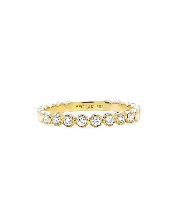 Ef Collection 14k Yellow Diamond Stack Ring - Gold