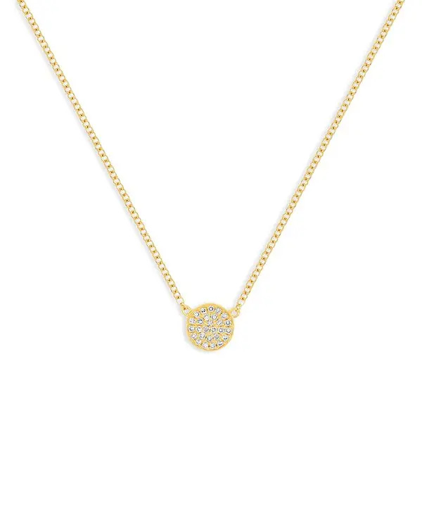 Ef Collection Diamond Mini Disc Pendant Necklace - Gold