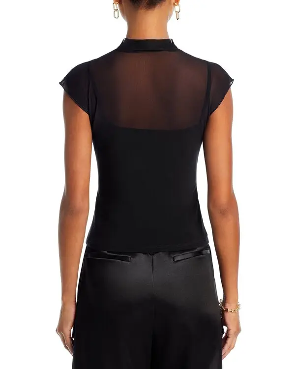 Aqua Mesh Mock Neck Top