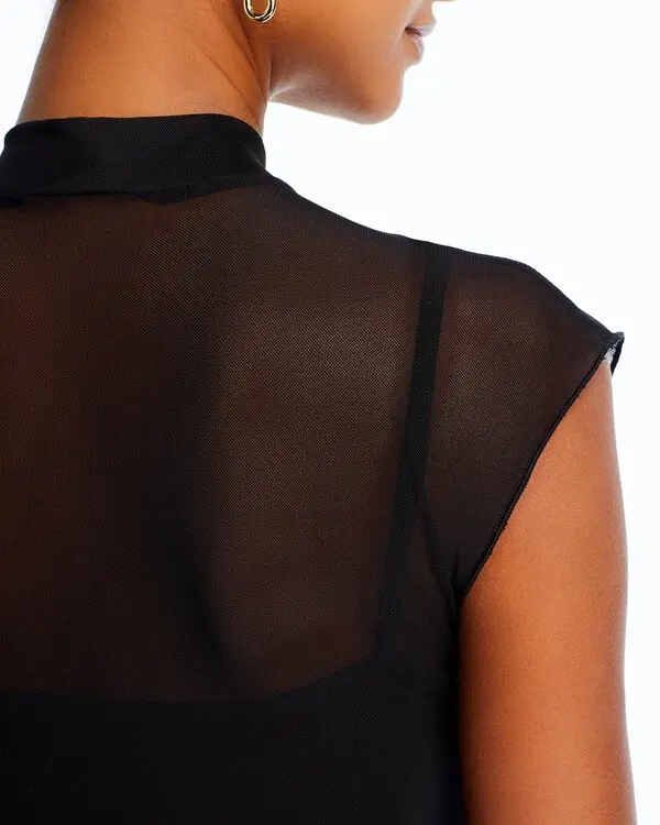 Aqua Mesh Mock Neck Top