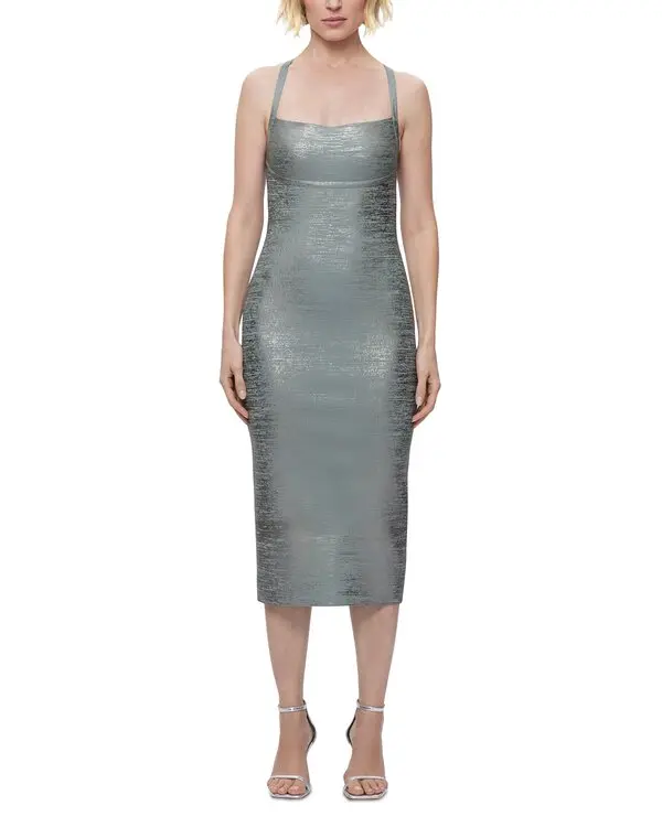 knee length dresses for ladies THE METALLIC MISCHA DRESS  HERV LGER