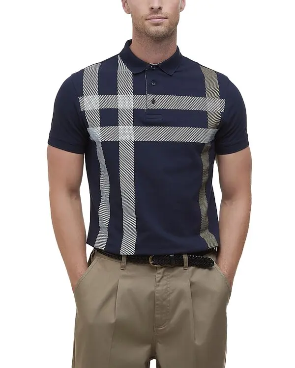 Barbour Blaine Cotton Pique Regular Fit Polo Shirt - Navy/pine