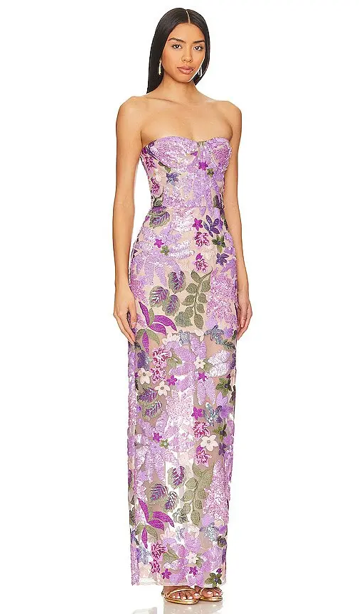 BRONX AND BRONCO Dahlia Gown - Lilac Multi