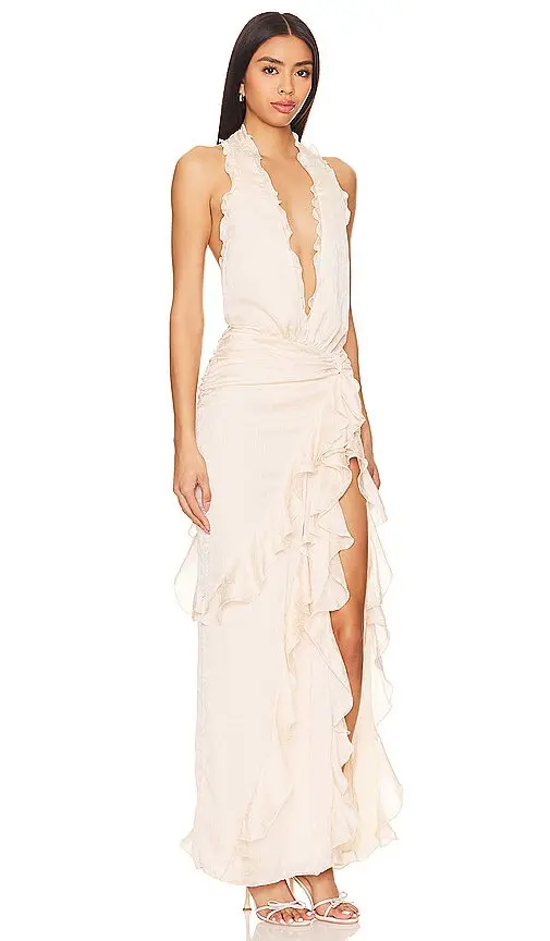 Nbd Celenia Maxi Dress - Champagne Butterfly
