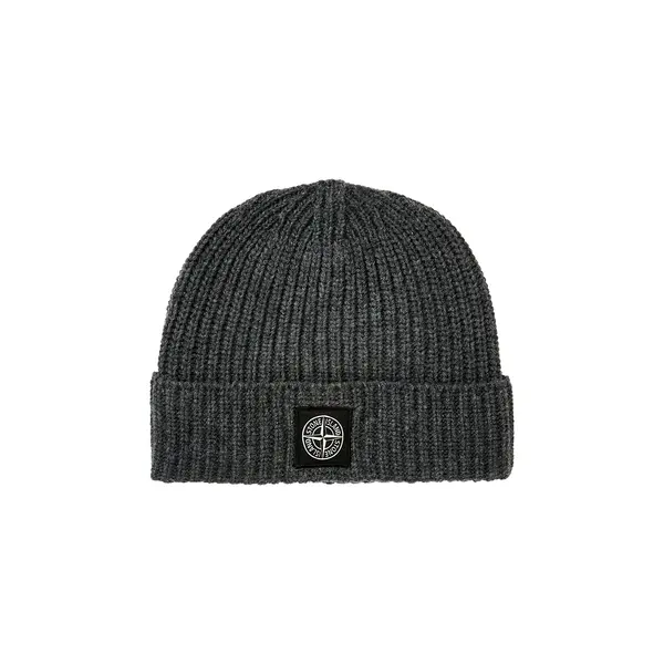 Stone Island Ribbed Beanie - Grey